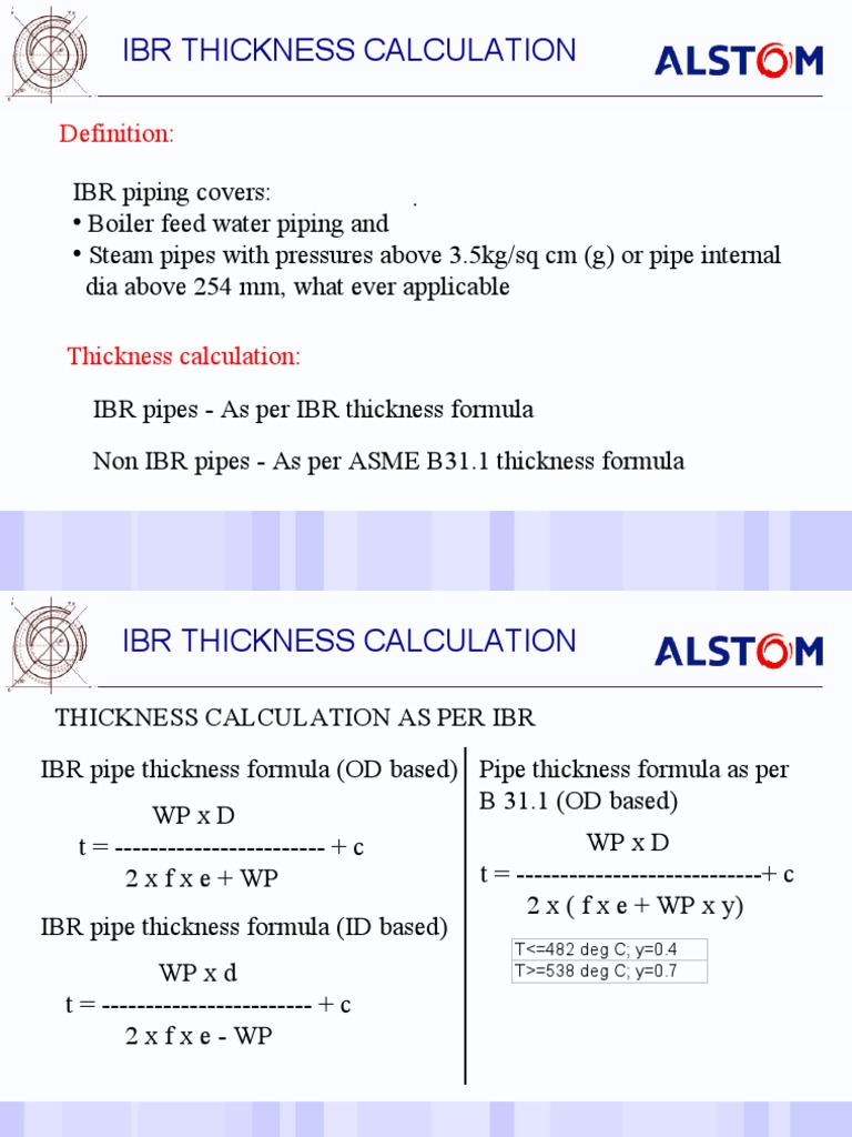 Ibr Thickness Calculation: Definition | Download Free PDF | Pipe (Fluid ...