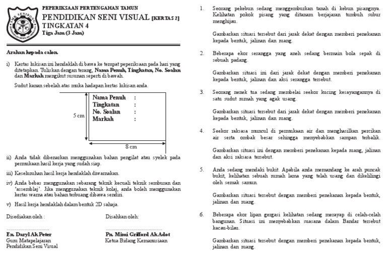 PSV Form 4 Kertas 2 | PDF