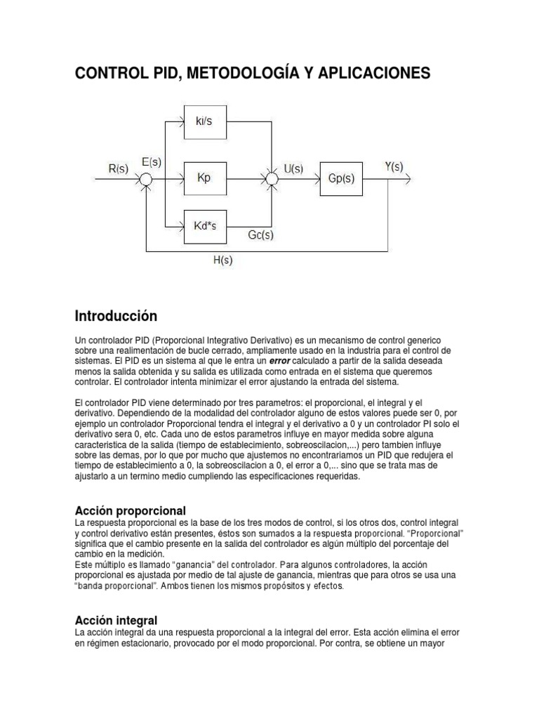 Control Pid, Metodología Y Aplicaciones: Introducción | PDF ...