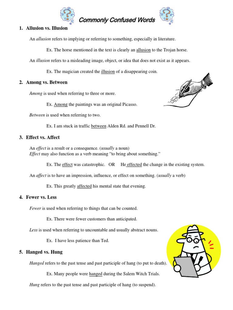 Confused Words PDF | PDF | Object (Grammar) | Verb