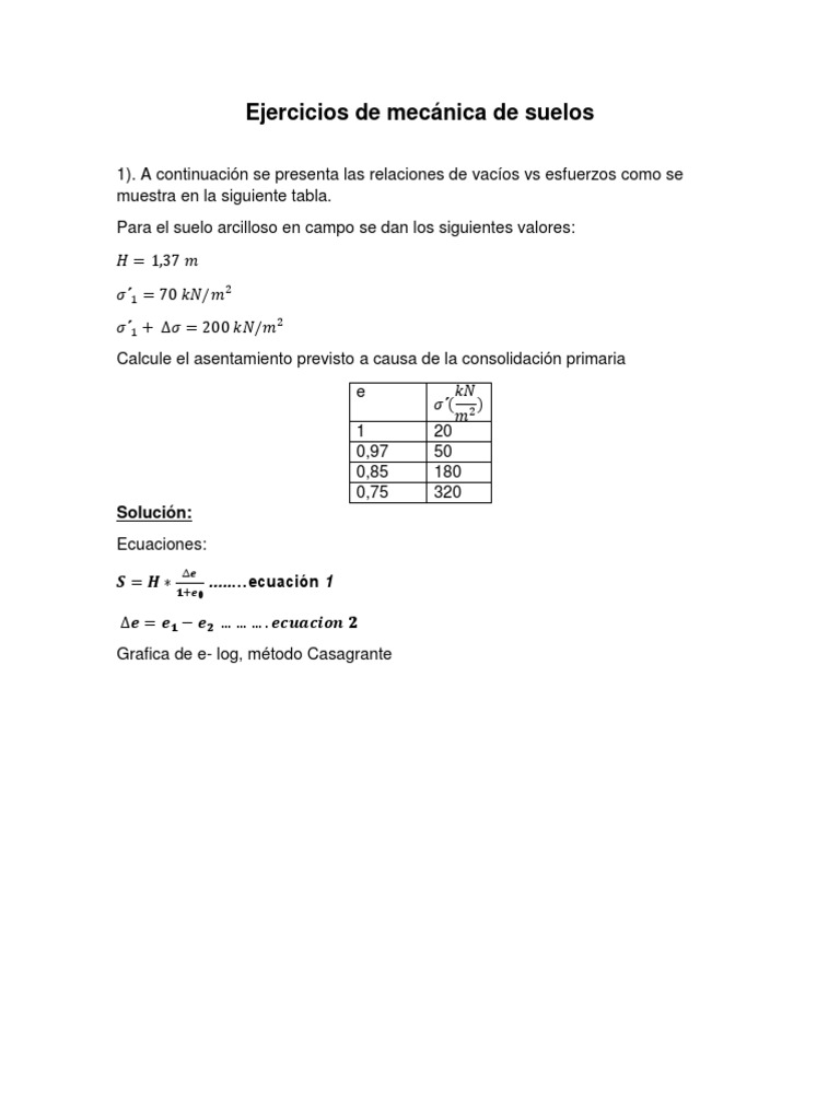 Ejercicios de Mecánica de Suelos | PDF | Materiales naturales | Suelo