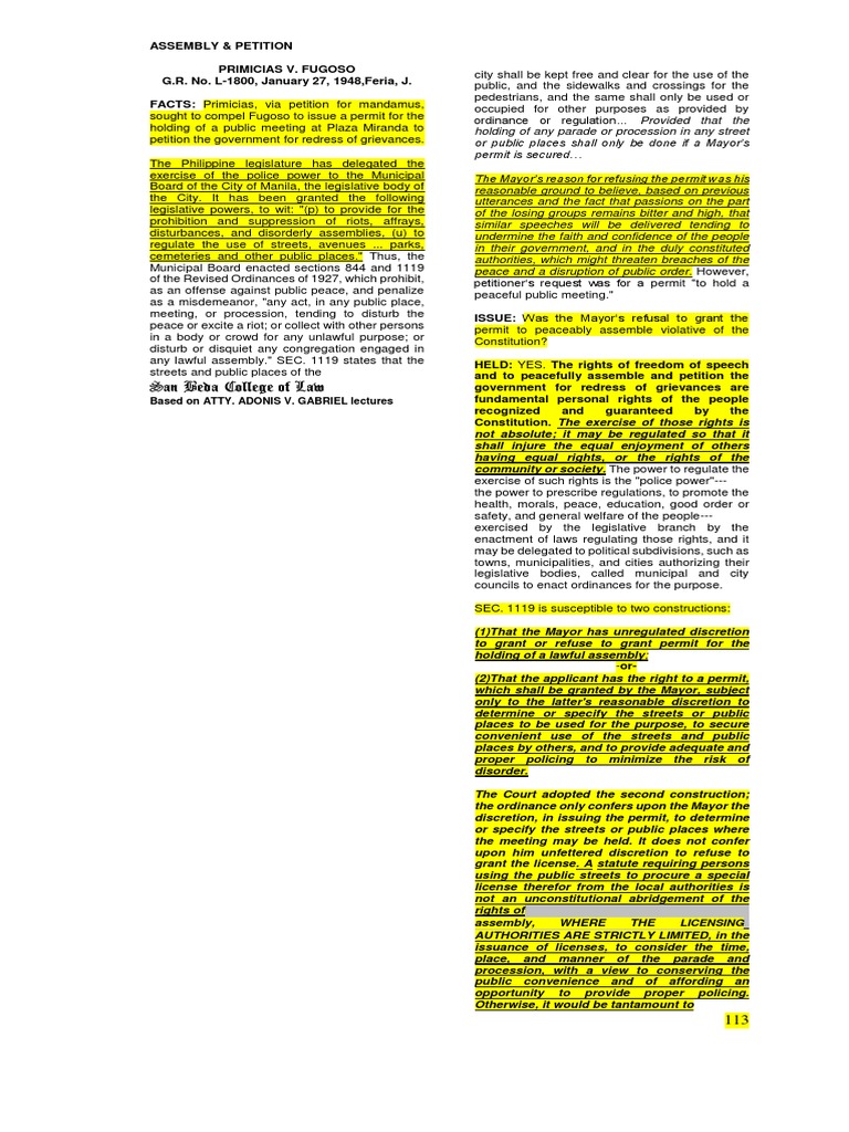 Freedom of Assembly | PDF | First Amendment To The United States ...