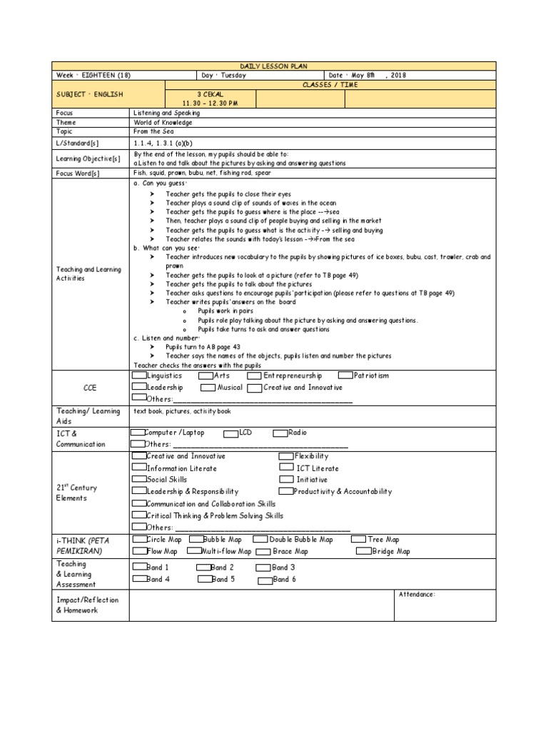 Unit 7 Bi Year 3 | PDF | Educational Technology | Lesson Plan