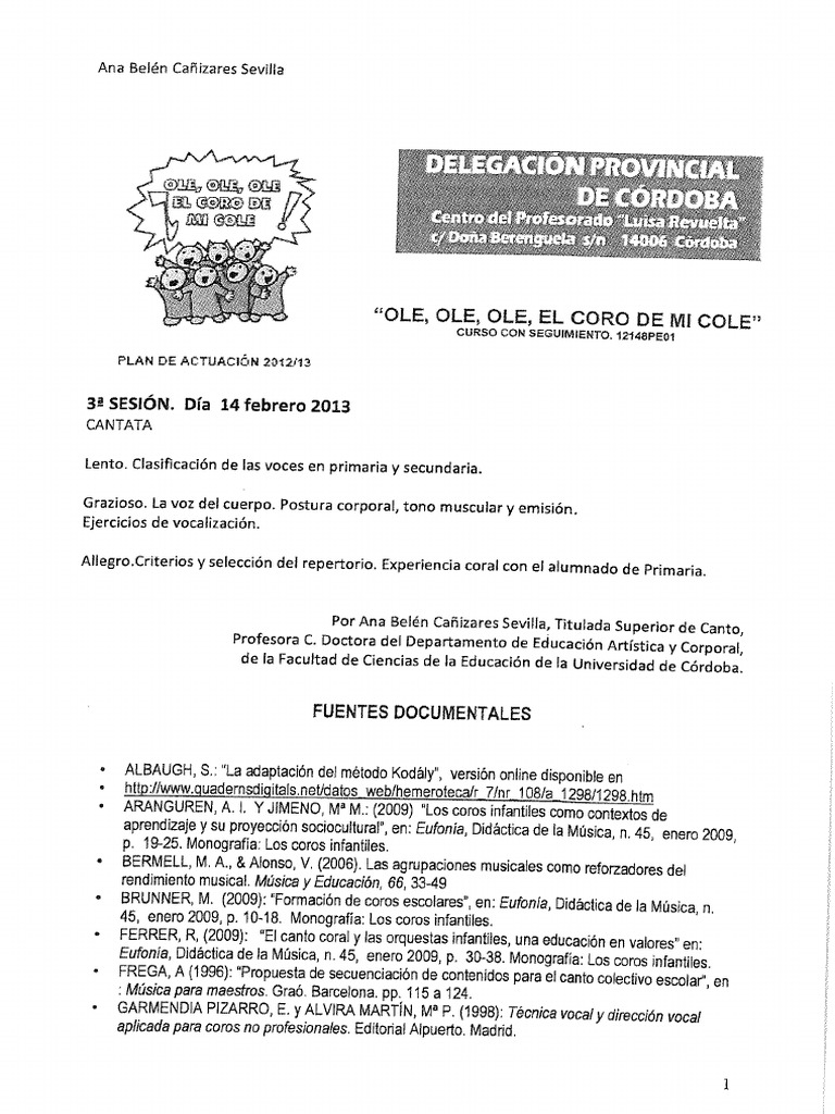 Repertorio para El Canto Colectivo Escolar PDF | PDF