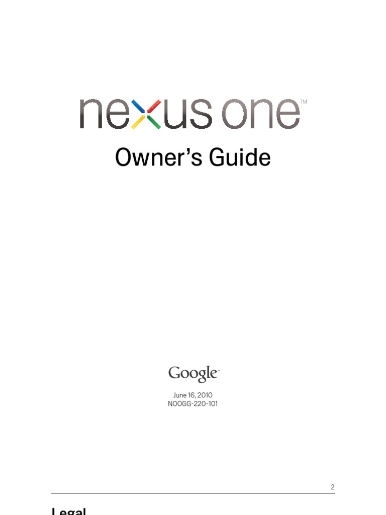 Nexus One Owners Guide | PDF | Android (Operating System) | Headphones