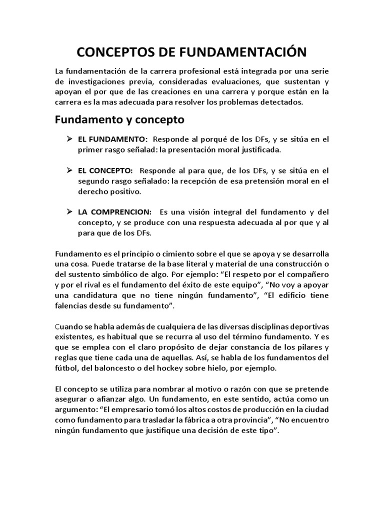 Conceptos de Fundamentación