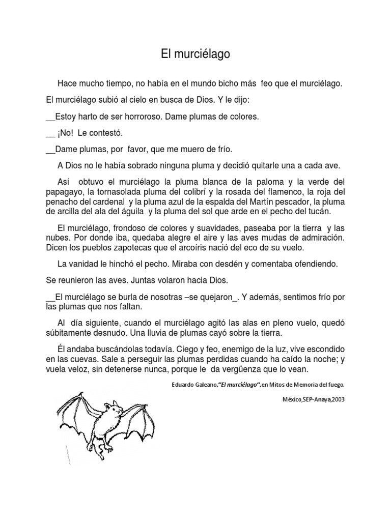El Murciélago Pdf Murciélago Pluma