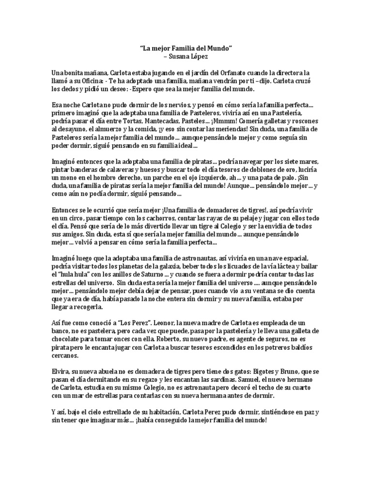 Cuento - La Mejor Familia Del Mundo - Susana López | PDF | Naturaleza