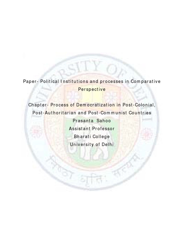 1-Process of Democratisation - PRASANTA SAHOO-FINAL-1 | PDF | Democratization | Democracy