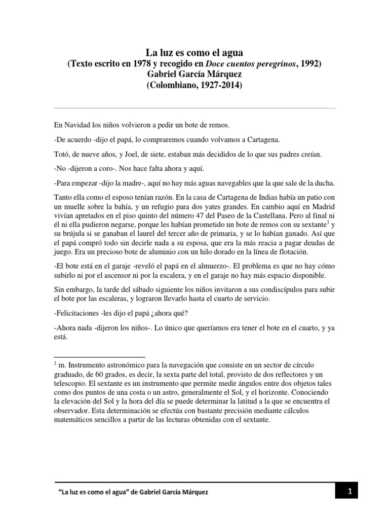 La Luz Es Como El Agua | PDF | Naturaleza