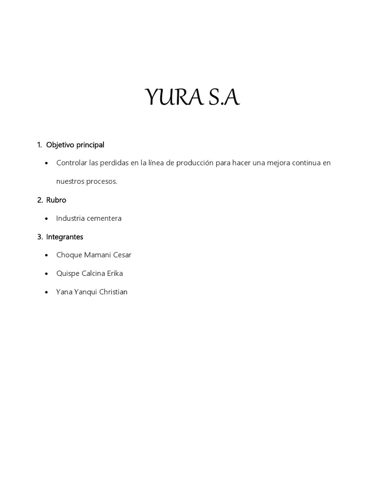 Yura Actualizacion 5 | PDF | Mercado (economía) | Cemento