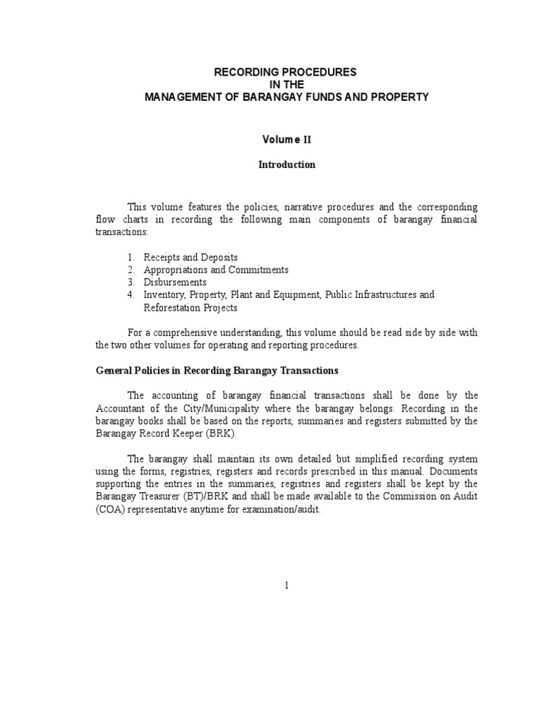 Barangay Manual Vol. 2 | PDF | Cheque | Receipt