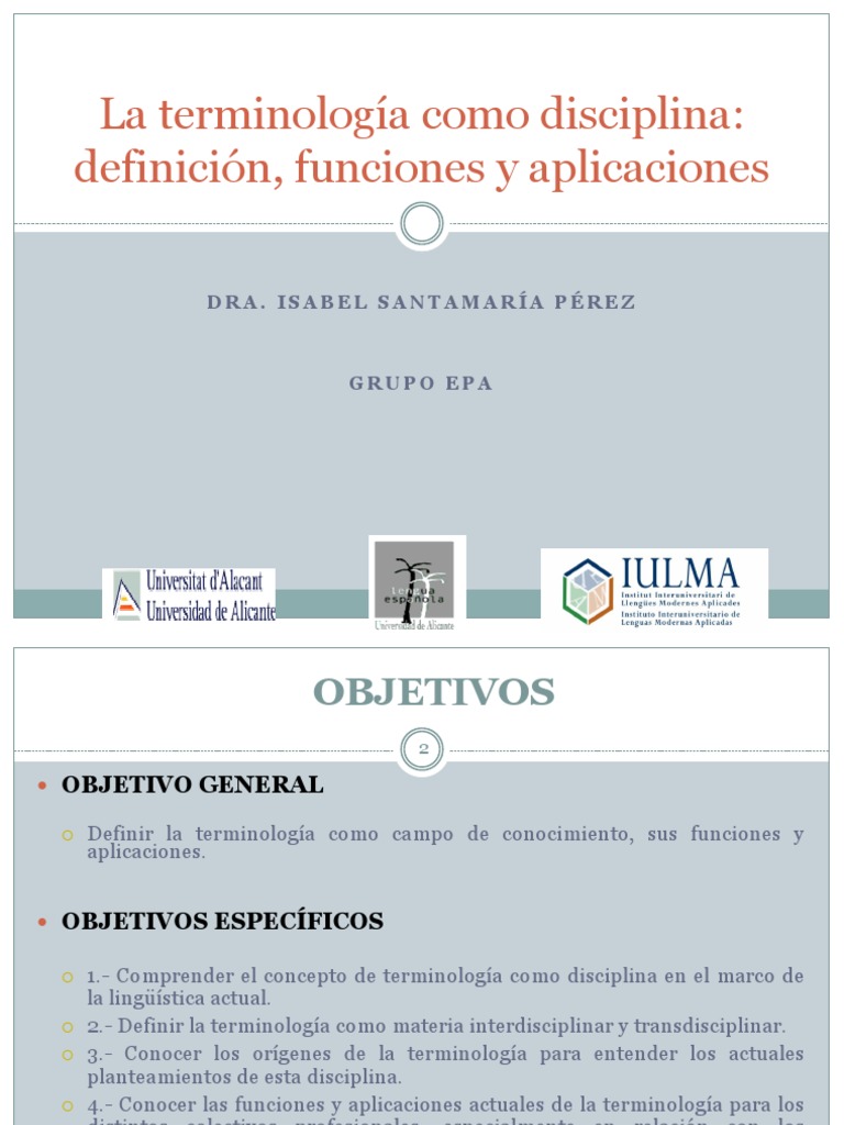 Santamaría Pérez. Terminología Como Disciplina. Definición, Funciones y ...
