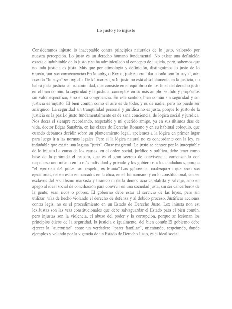 Lo Justo y Lo Injusto | PDF | Bien común | Justicia