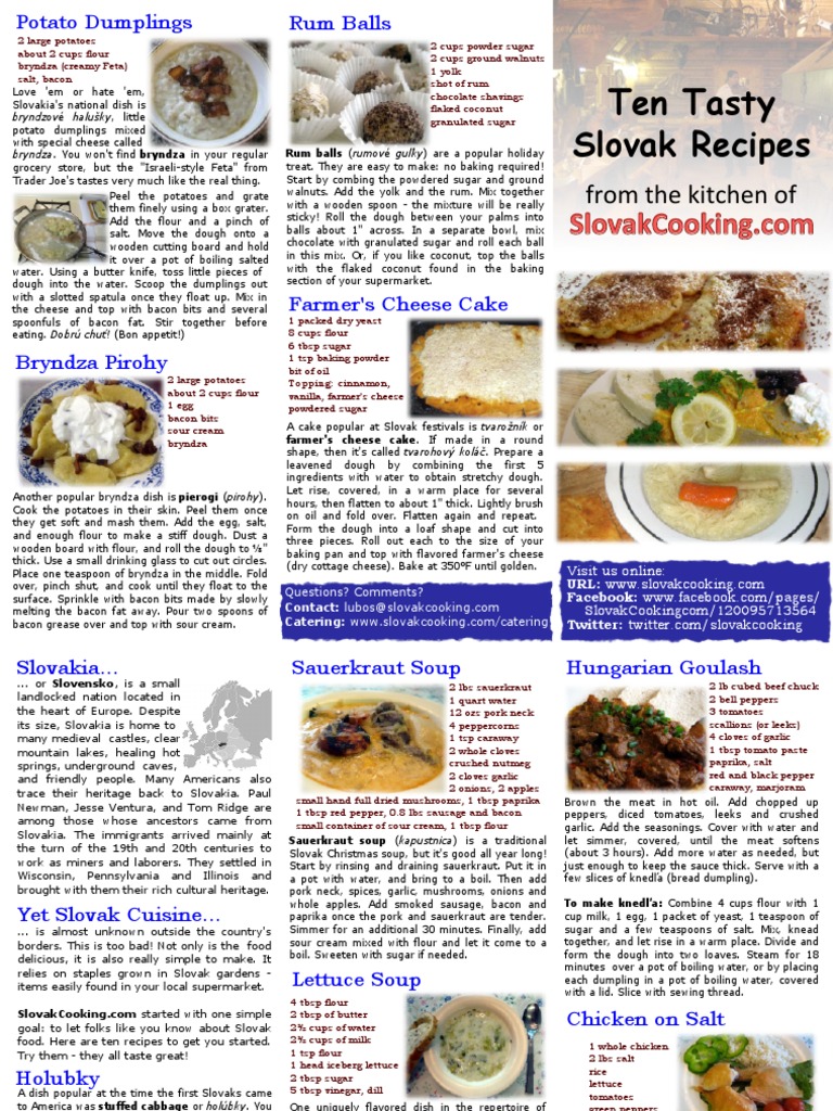 Traditional Slovak Recipes | PDF | Dumpling | Dough