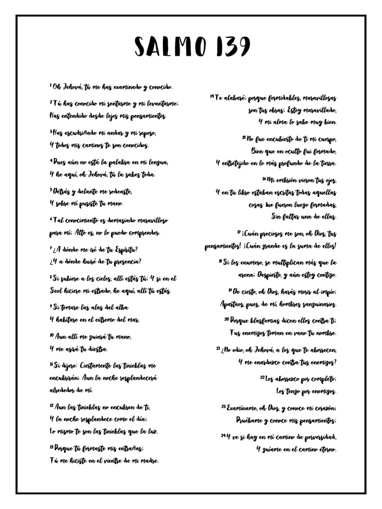 Salmo 139 | PDF | Religión y creencia