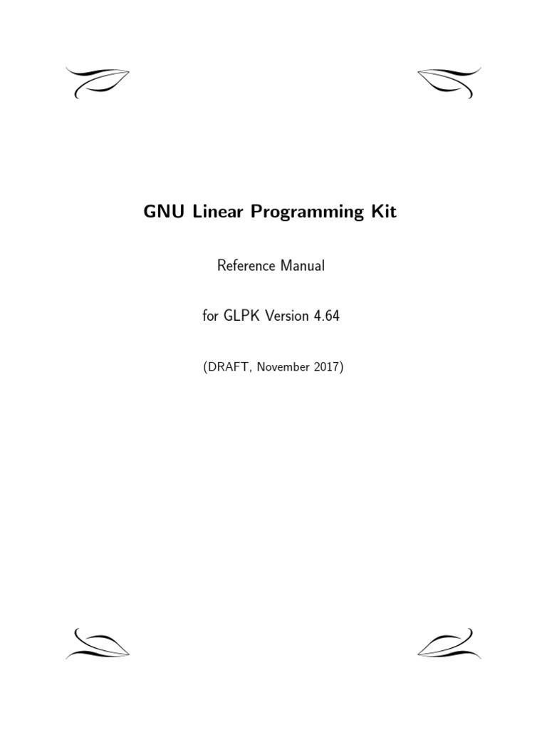 GLPK PDF | PDF | Library (Computing) | Linear Programming