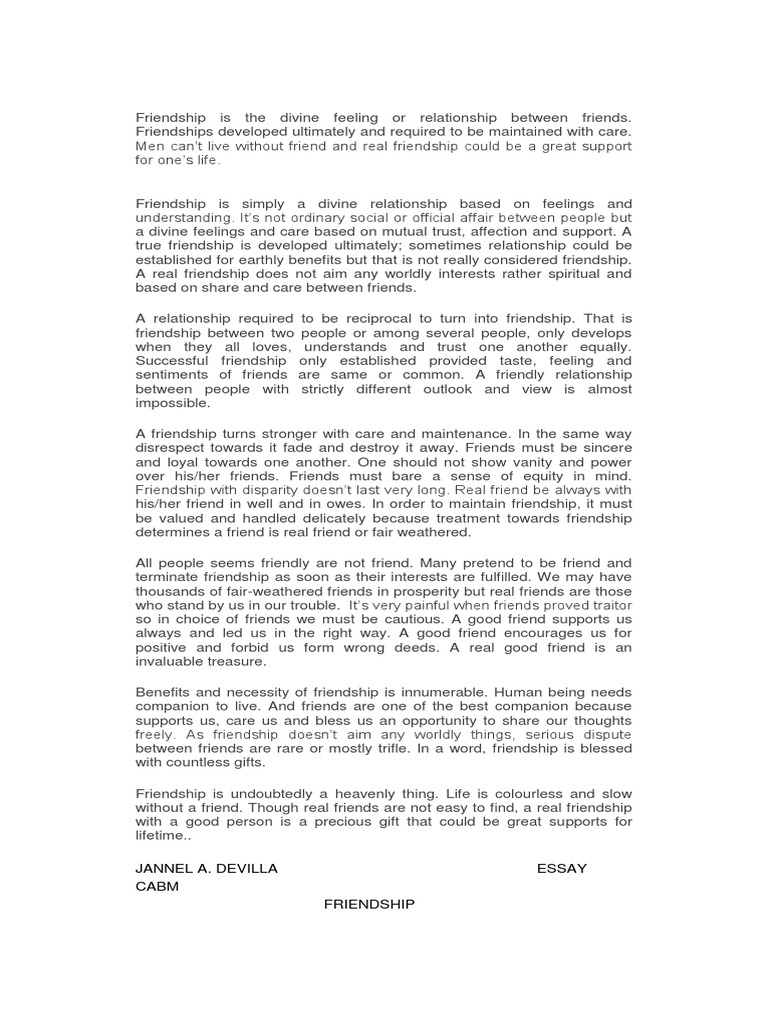 Friendship | PDF | Friendship | Love