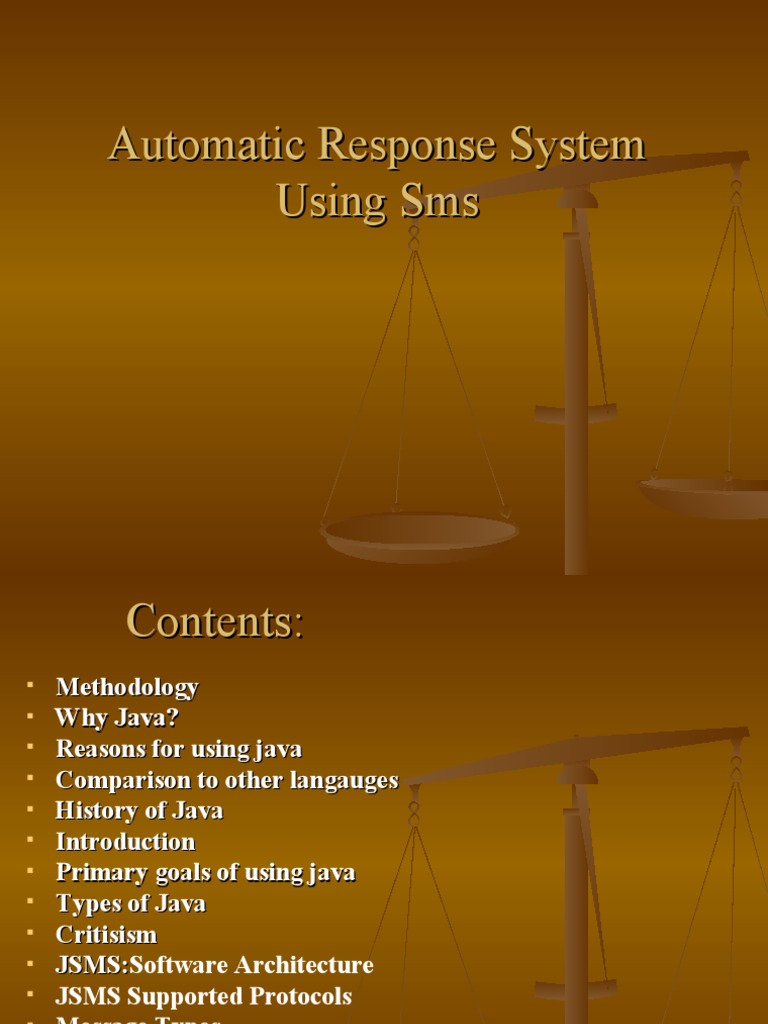 Automatic Response System Using Sms | PDF | Java (Software Platform) | Java (Programming Language)