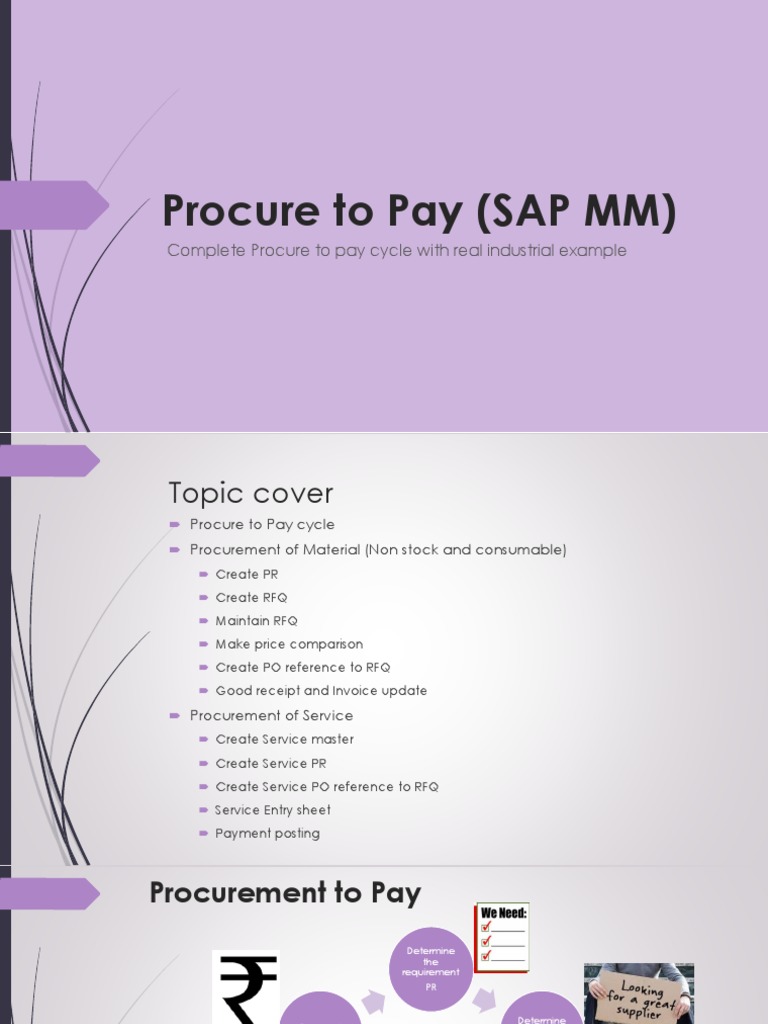 Procure To Pay (SAP MM) | PDF | Invoice | Receipt