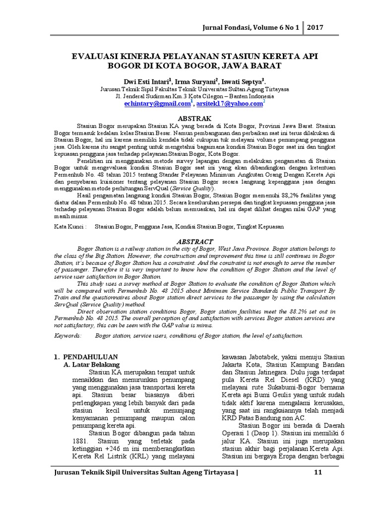 Evaluasi Pelayanan Stasiun Bogor | PDF