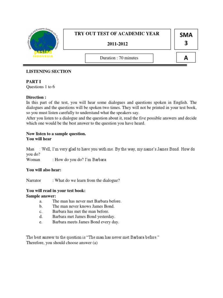 Soal Try Out Test of 12 Grade Code A Key and Kunci | PDF | Solar ...