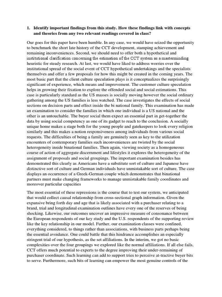 Identify Important Findings From This Study. How These Findings Link ...