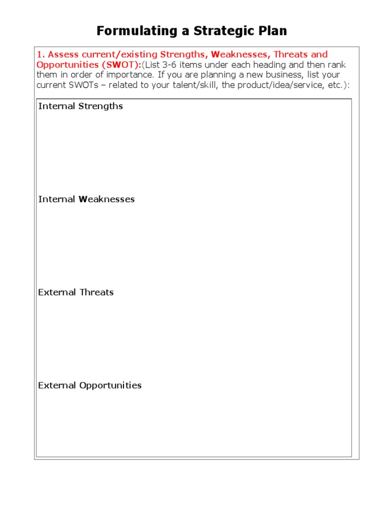 Formulating A Strategic Plan | PDF | Strategic Planning | Verb
