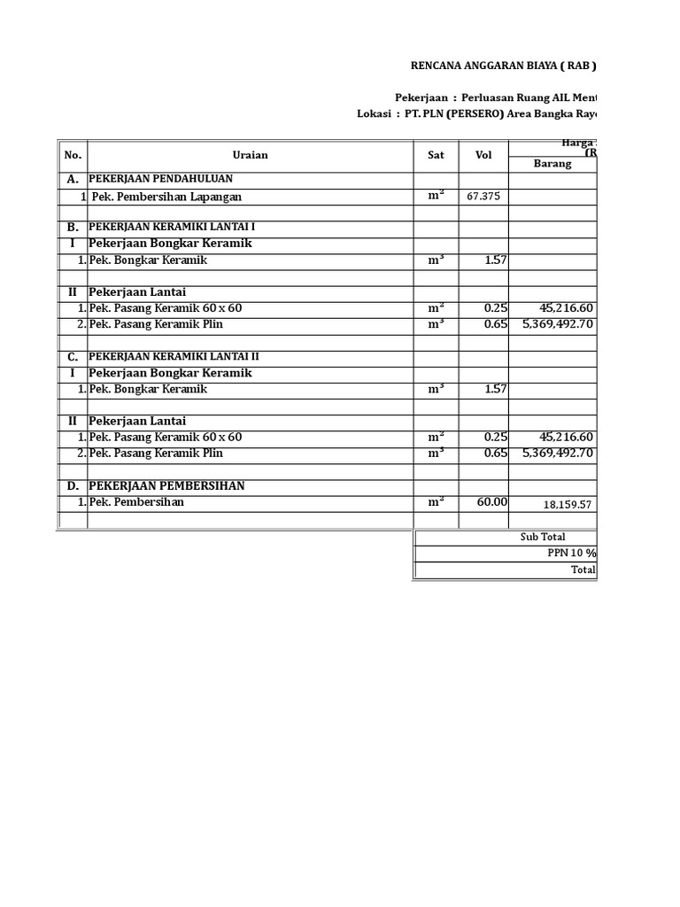 Rab Bongkar Pasang Lantai Keramik | PDF