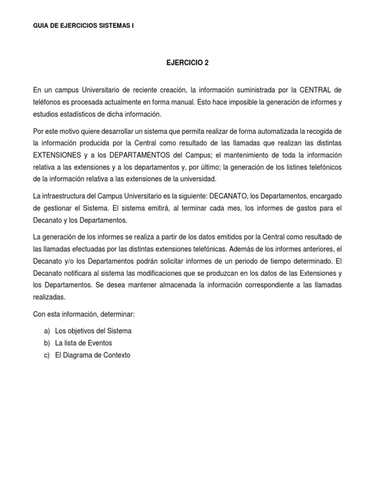 Practica Sis Ejercicio 2 - Enunciado | PDF