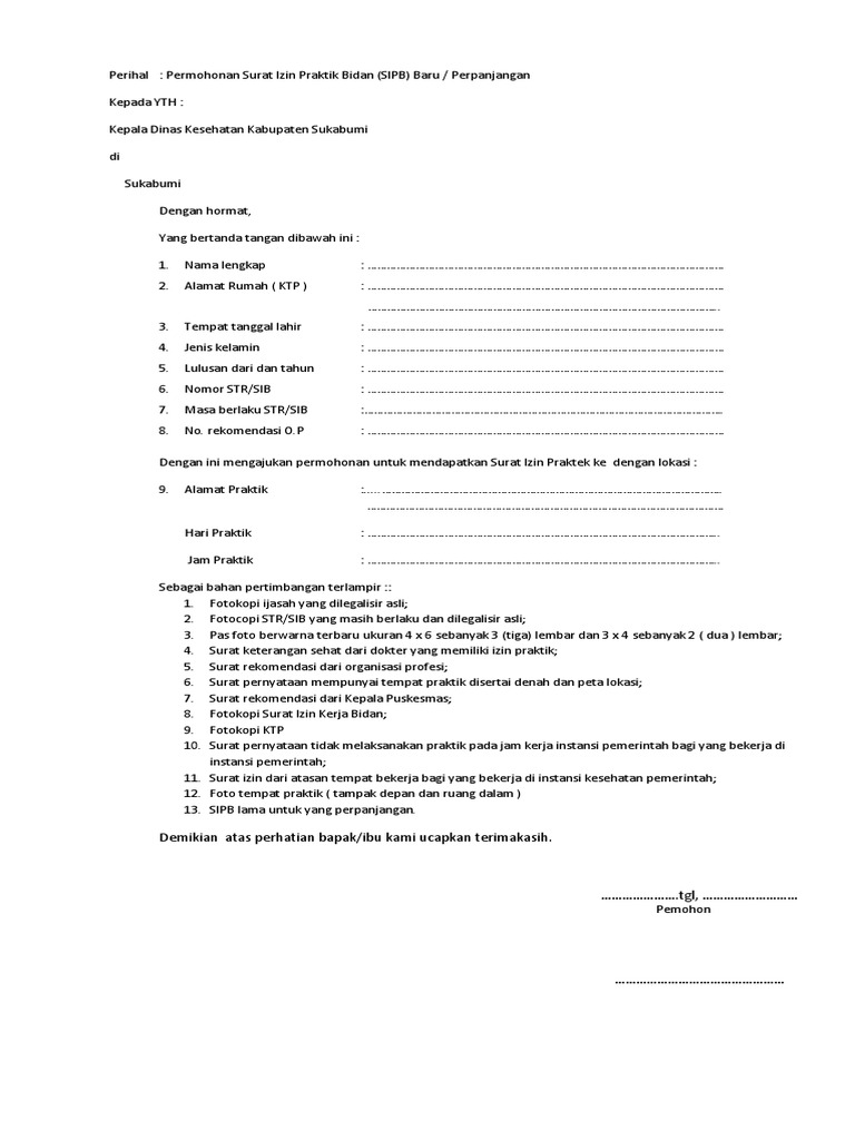 Format SIPB Dari Perizinan | PDF