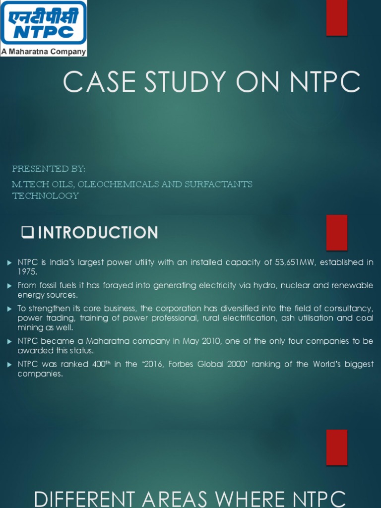 Case Study On NTPC | PDF | Power (Physics) | Nature