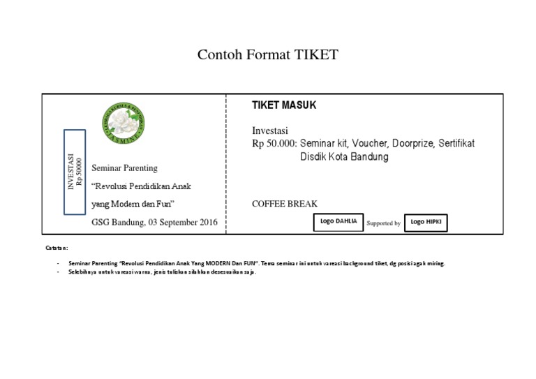 Contoh Format TIKET | PDF