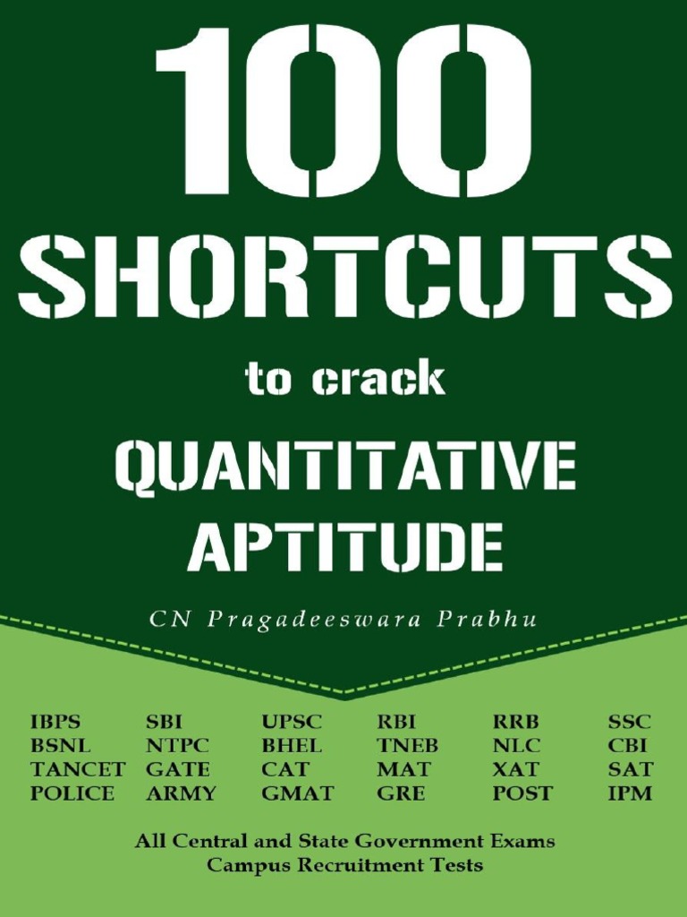 100 Shortcuts To Crack Quantitative Aptitude Speed Matters Pdf Pdf