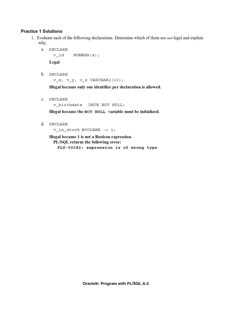 P1 - BDD | PDF | Boolean Data Type | Pl/Sql