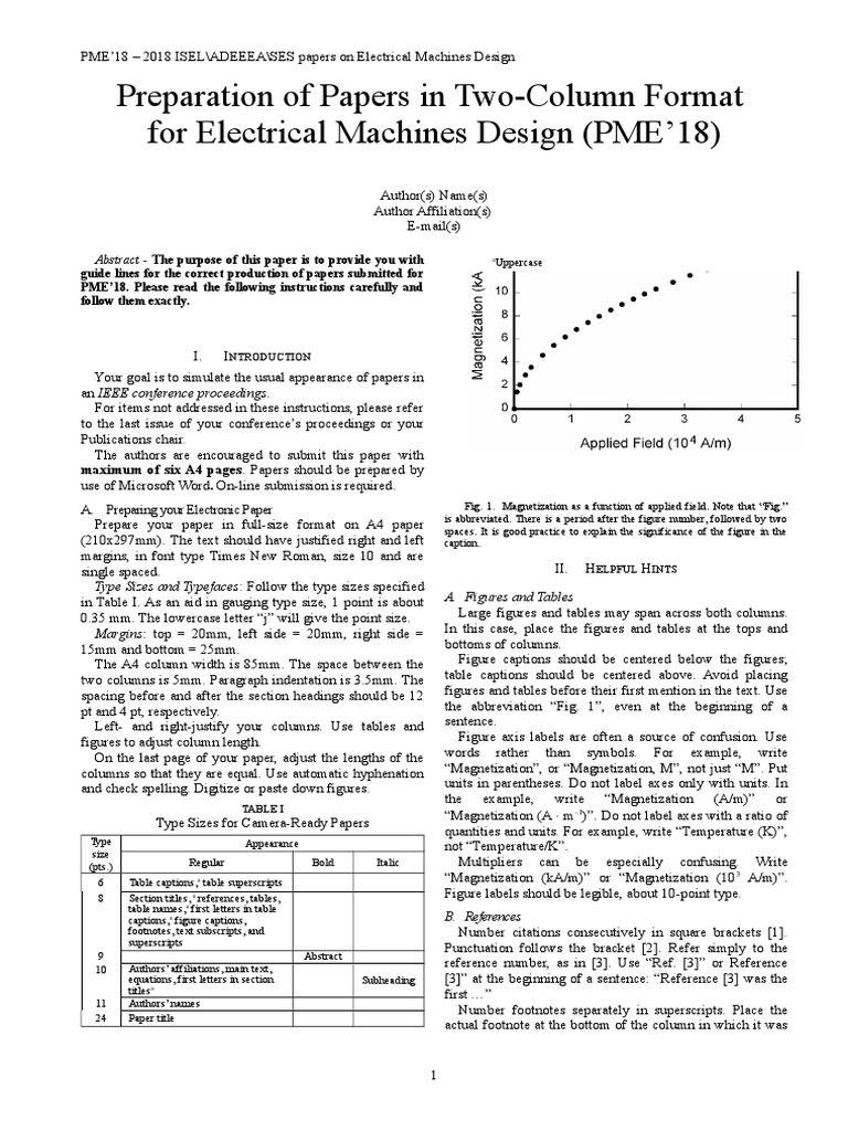 Preparation of Papers in Two-Column Format For Electrical Machines ...