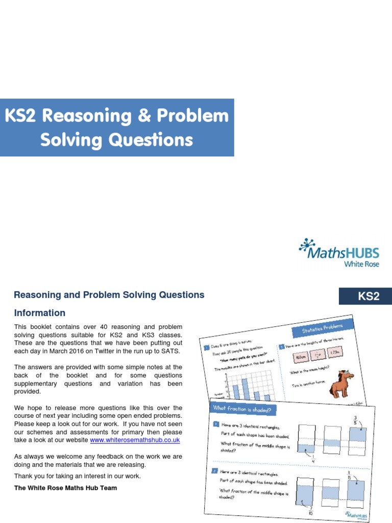 KS2 Reasoning and Problem Solving Questions White Rose Maths Hub ...