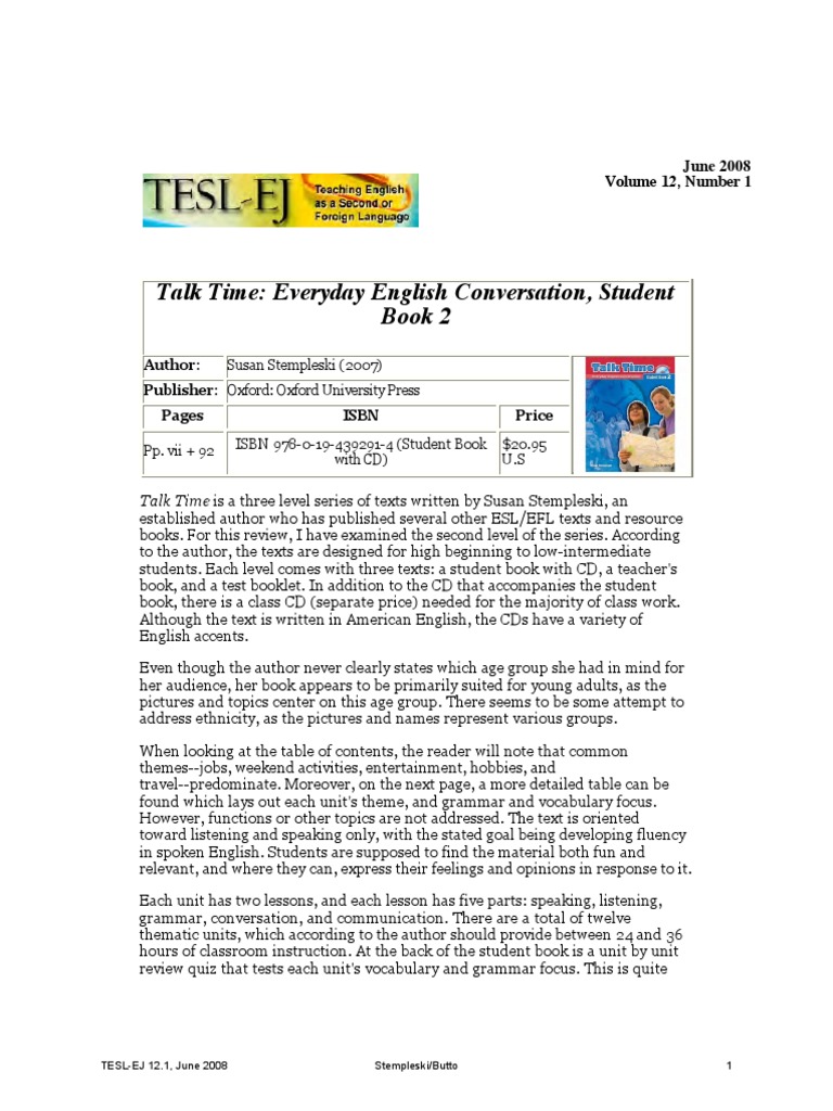Talk Time 2 | PDF | Vocabulary | Books