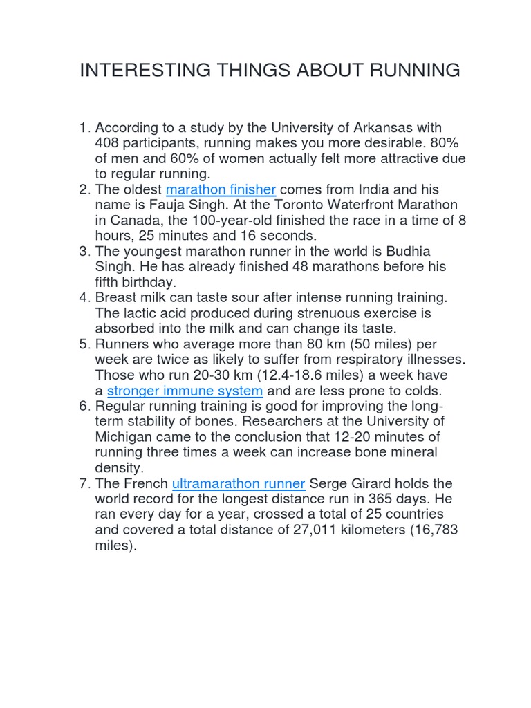 Fun Facts About Running | PDF