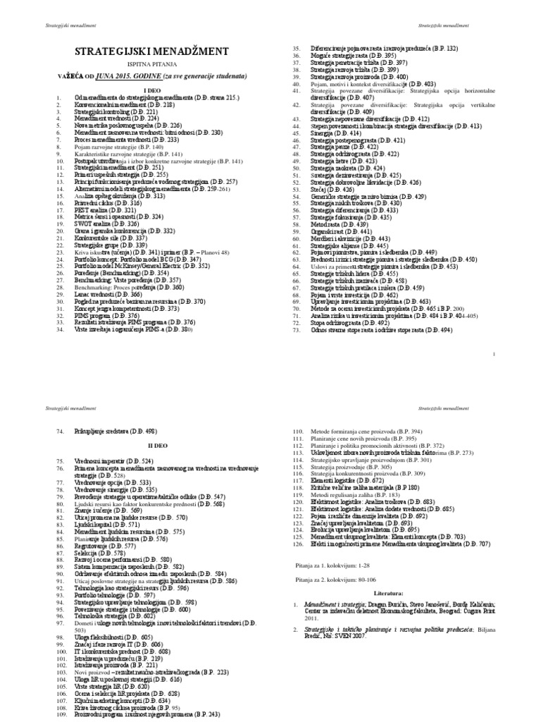 Strategijski Menadzment | PDF