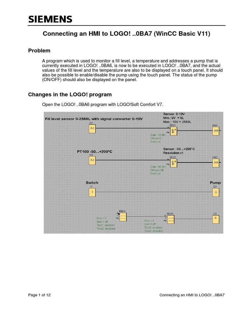 Connecting An HMI To LOGO! ..0BA7 (WinCC Basic V11) HMI-communication ...