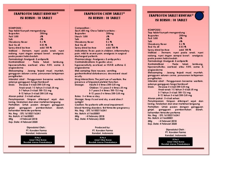 Brosur Dan Etiket Ibuprofen | PDF