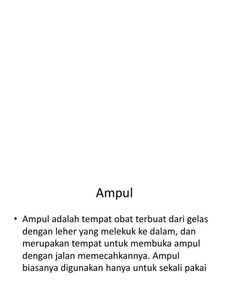 Vial Dan Ampul | PDF