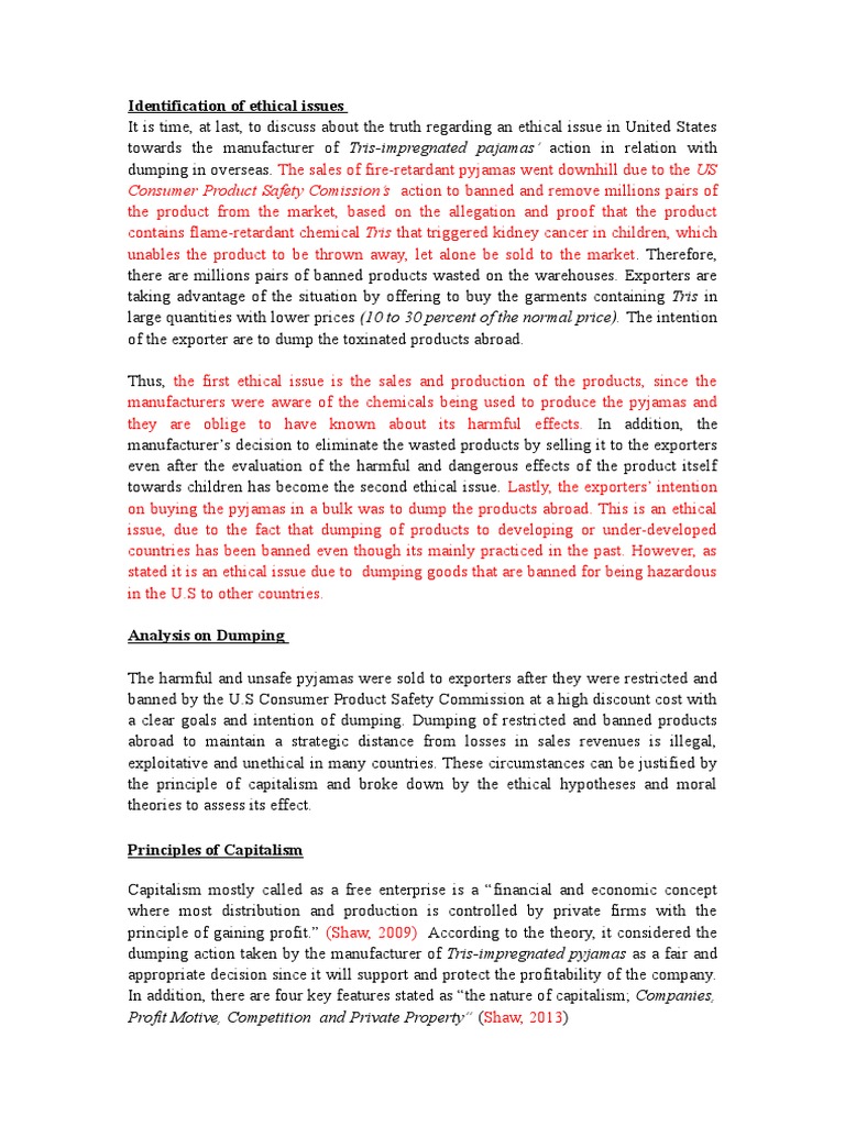 Dumping Case Study - Business Ethics & Values | PDF | Corporate Social ...