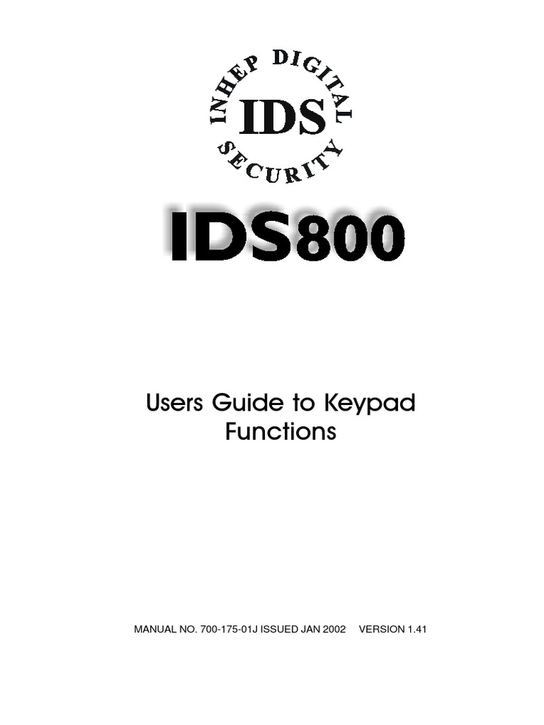 IDS800 User Manual | PDF | Security Alarm | Computing And Information ...
