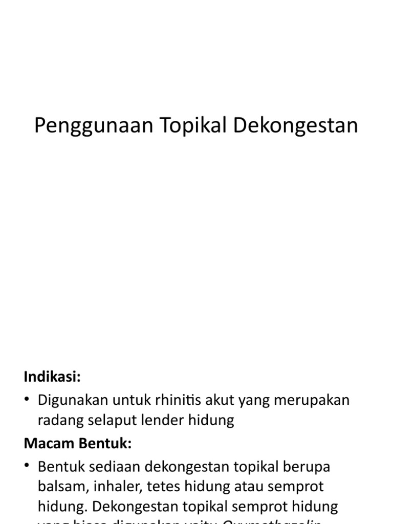 FarmasiPenggunaan Topikal Dekongestan | PDF