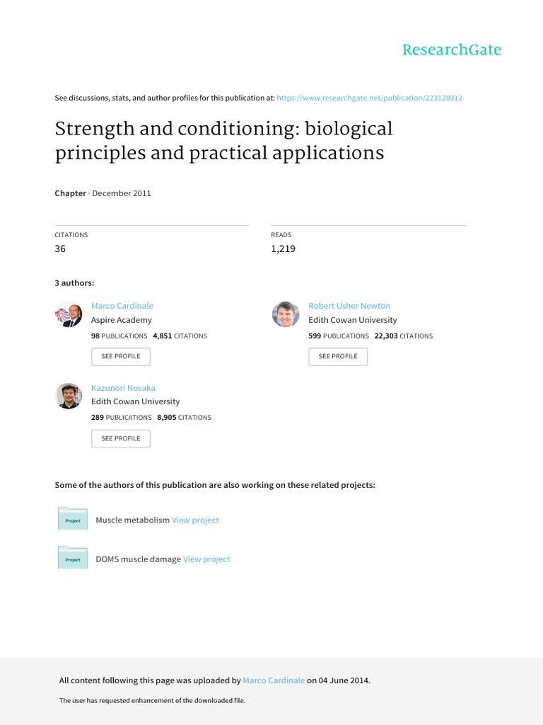 Strength and Conditioning Biological Principles An | PDF | Strength ...