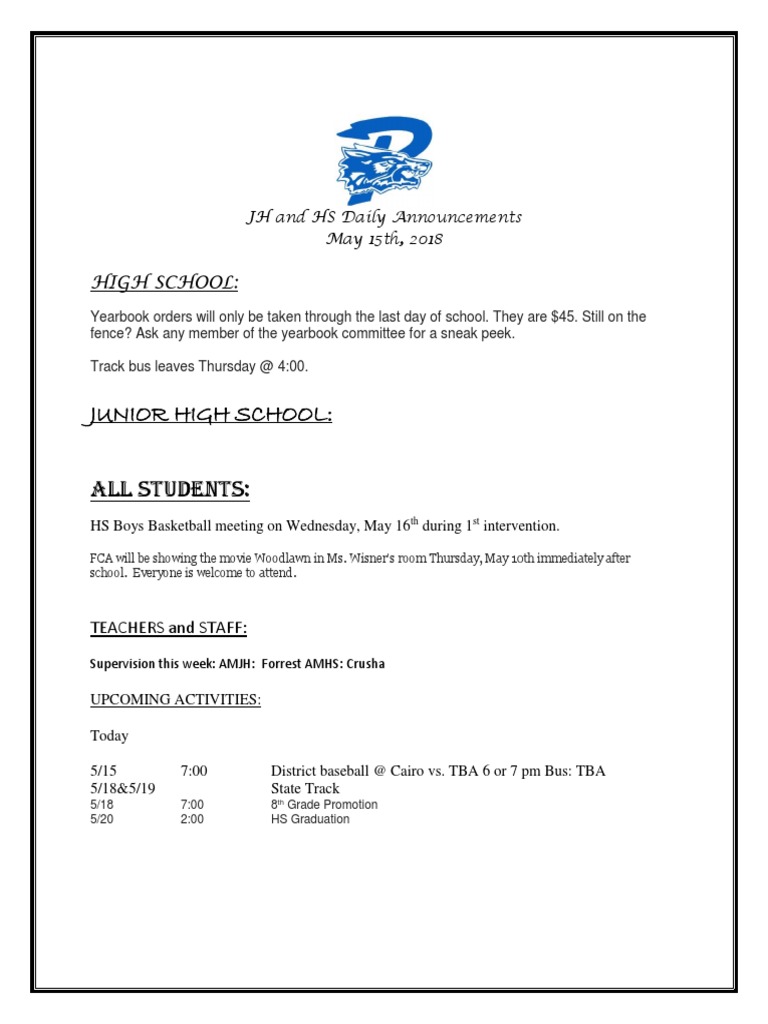 Junior High School: All Students | PDF