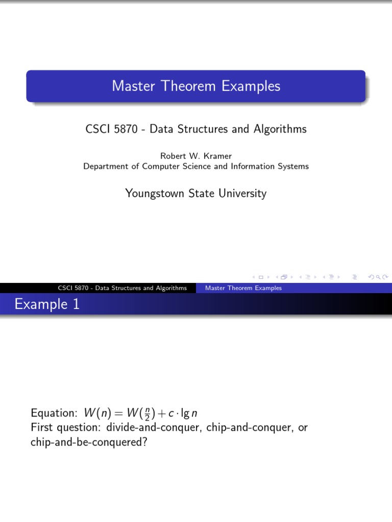 Master Theorem Examples | PDF | Applied Mathematics | Computer Science
