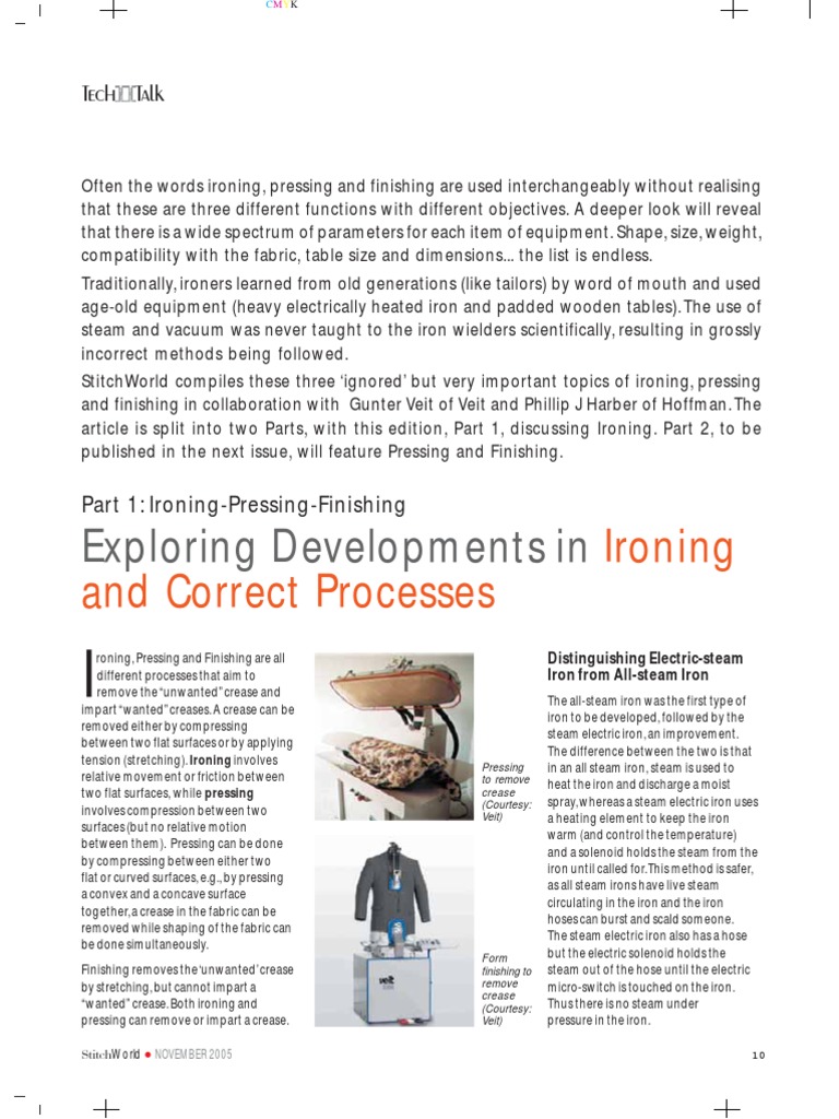 Ironing Pressing Finishing | PDF | Clothing | Textiles